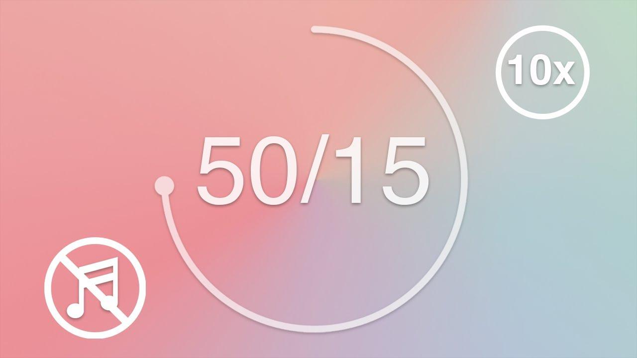 50 Minute Pomodoro Timer / 15 Minute Break - Pastel Color Wheel ...